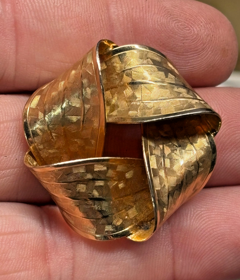7.7g 12k Gold Filled RINC Designer BROOCH Jewelry RIBBON BOW WRAP | eBay