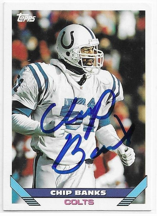 CHIP BANKS Autographed Signed 1993 Topps Football card #194 ...