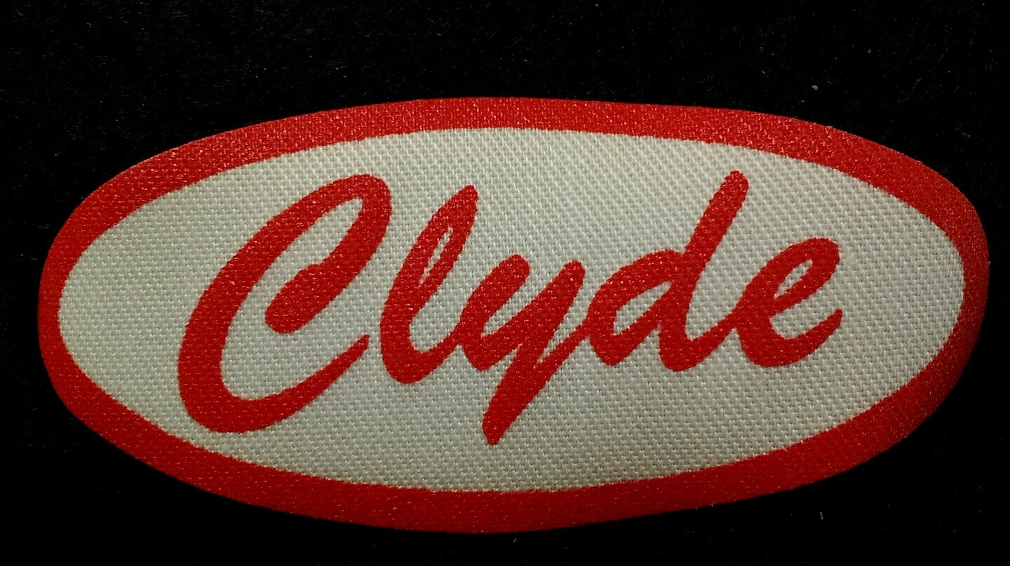 Clyde Vintage 1960s Cursive Name Patch Uniform Shirt … - Gem