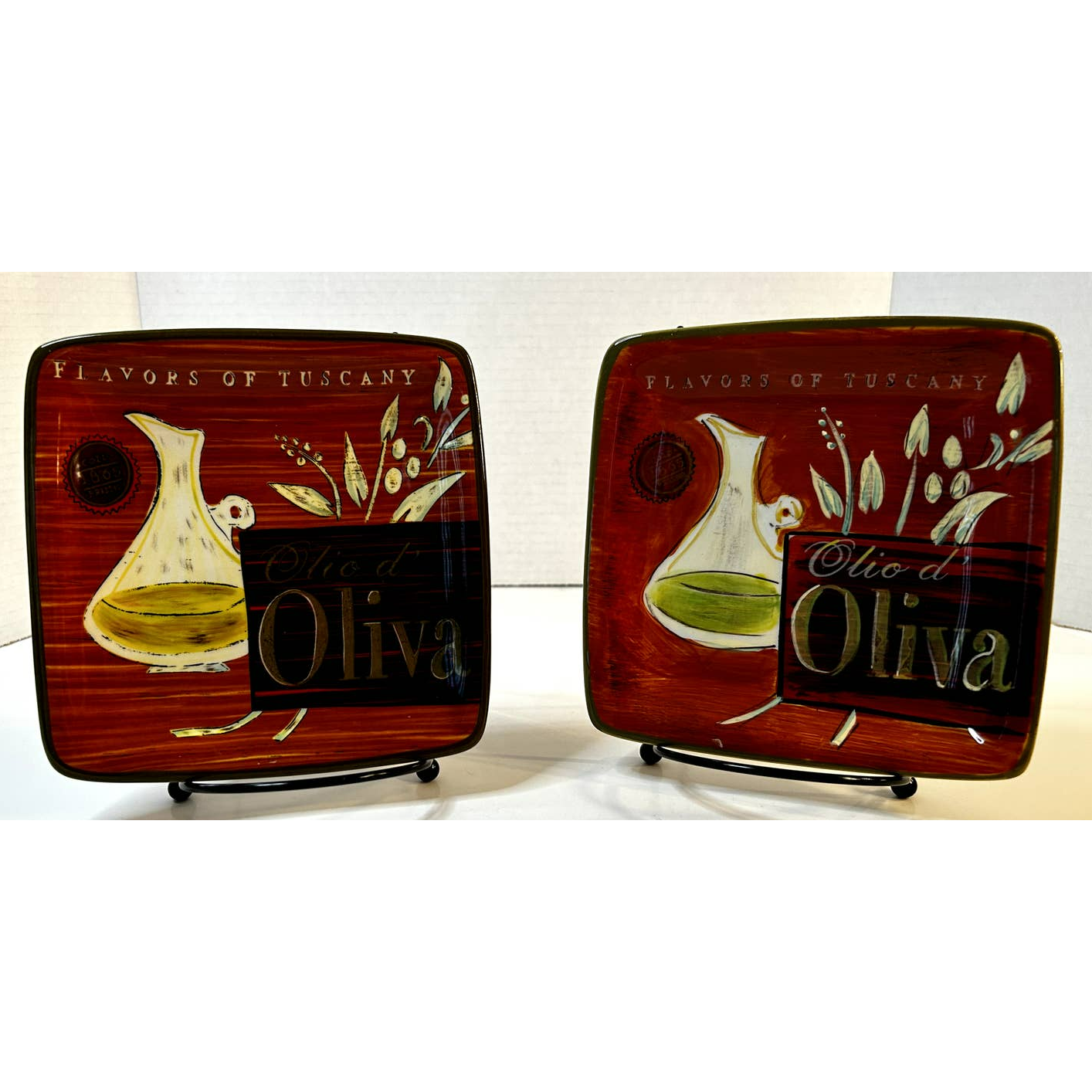 Pier 1 Imports Flavors Of Tuscany Olio d' Oliva 6" Canape Plates ...