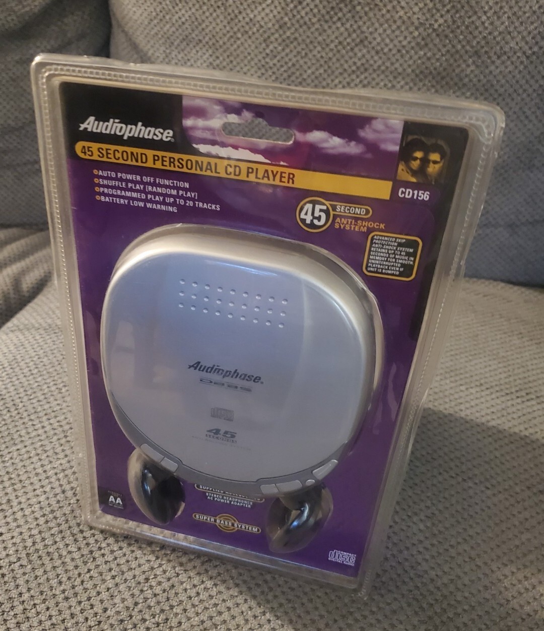 2000 AUDIOPHASE CD156 ANTI-SHOCK PERSONAL CD PLAYER W HEADPHONES ...