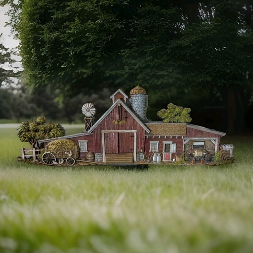 Vintage #587 Burwood Products Co 3D Farm Barn Scene 1974 Wall Hanging ...