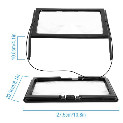 Large Full-Page Reading Magnifier with LED Lighted 3X Hands-Free ...