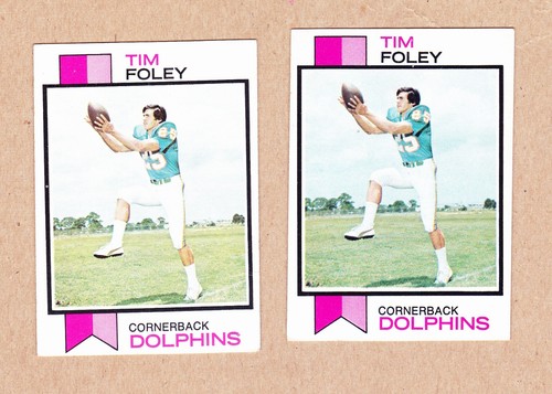 2 Tim Foley 1973 Topps Rookie cards #158 Miami Dolphins | eBay