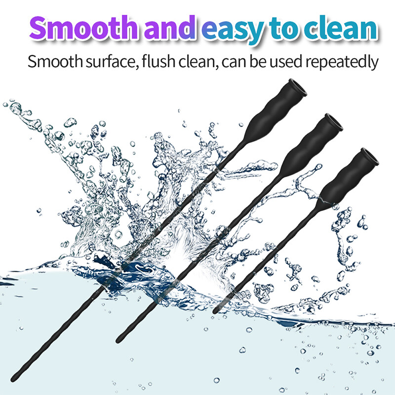 Silicone Men Electric E-stim Stretcher Urethral Sounding Rod Penis Plug ...