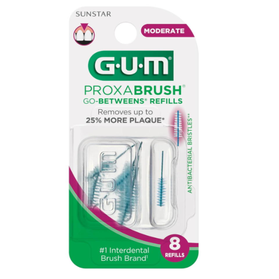 GUM 612A Proxabrush Go-Betweens Interdental Brush Refills Moderate 8 Ct ...