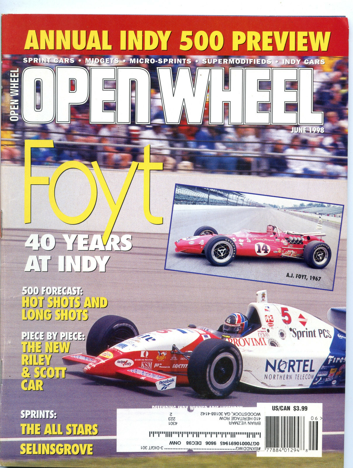 Open Wheel Magazine June 1998 " Foyt 40 Years at Indy " Box 602 | eBay