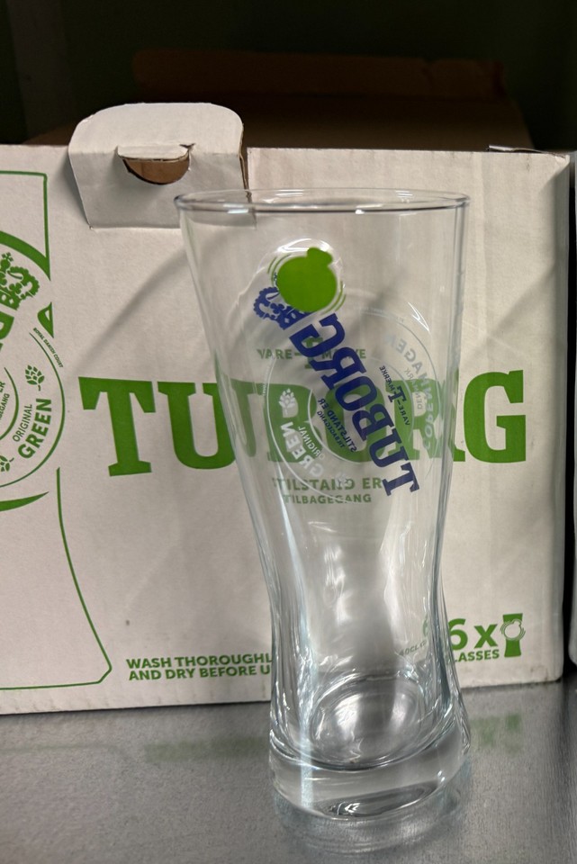 X6 New Tuborg Copenhagen Beer Pub Collector Pint Drink Glass + Box Orig ...