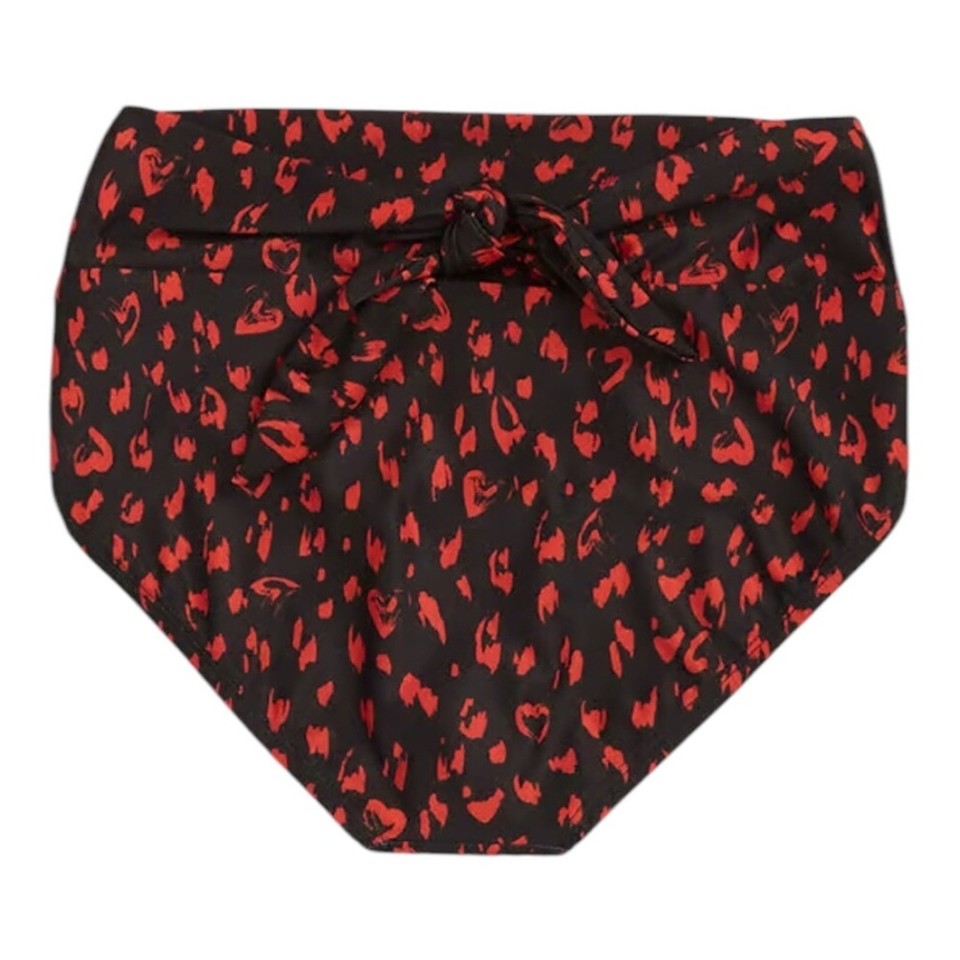 ModCloth NIP Clarice High-Waisted Bikini Bottom Black Red Cheetah Extra ...