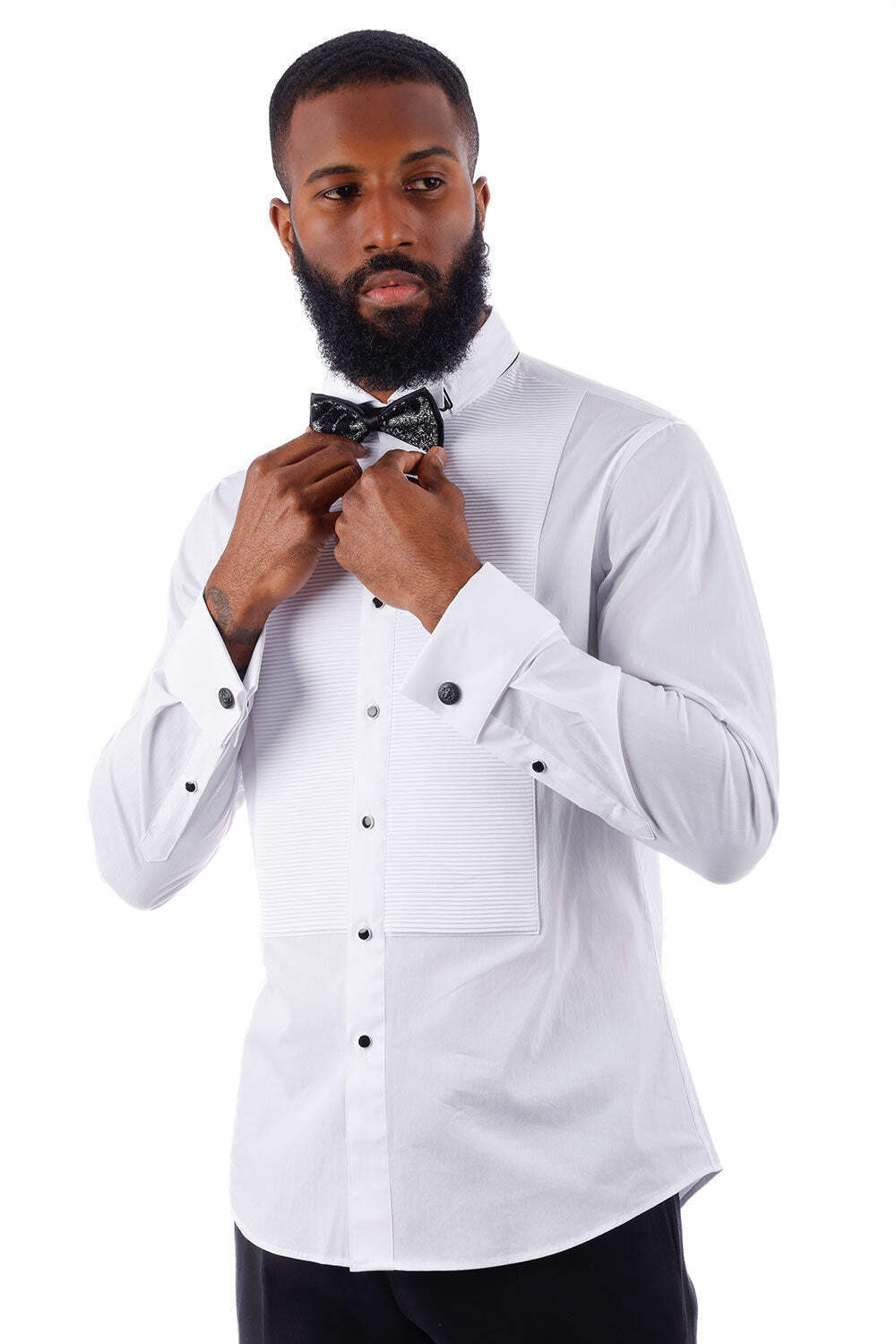 BARABAS Men's Solid Color Tuxedo Button Down Long Sleeve Shirt 4txs01 ...