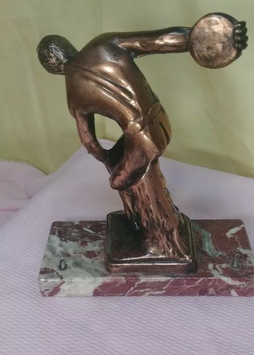 Man Throwing Discus Trophy Statue Marble Base - Discobolus | eBay