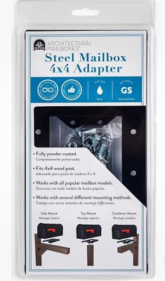 Architectural Mailboxes 4 in. x 4 in. Post Adapter in Black 3 Mounting ...