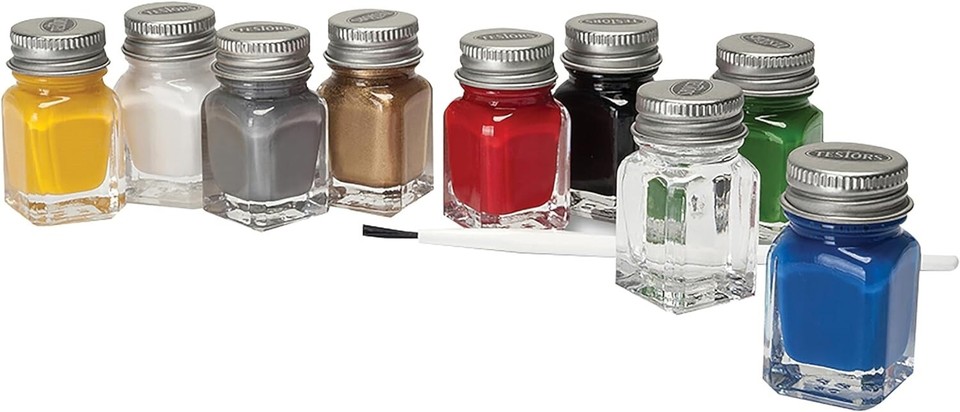 Testors Enamel Paint Set Kit All-Purpose 8 paints ,1 Thinner and 1 ...