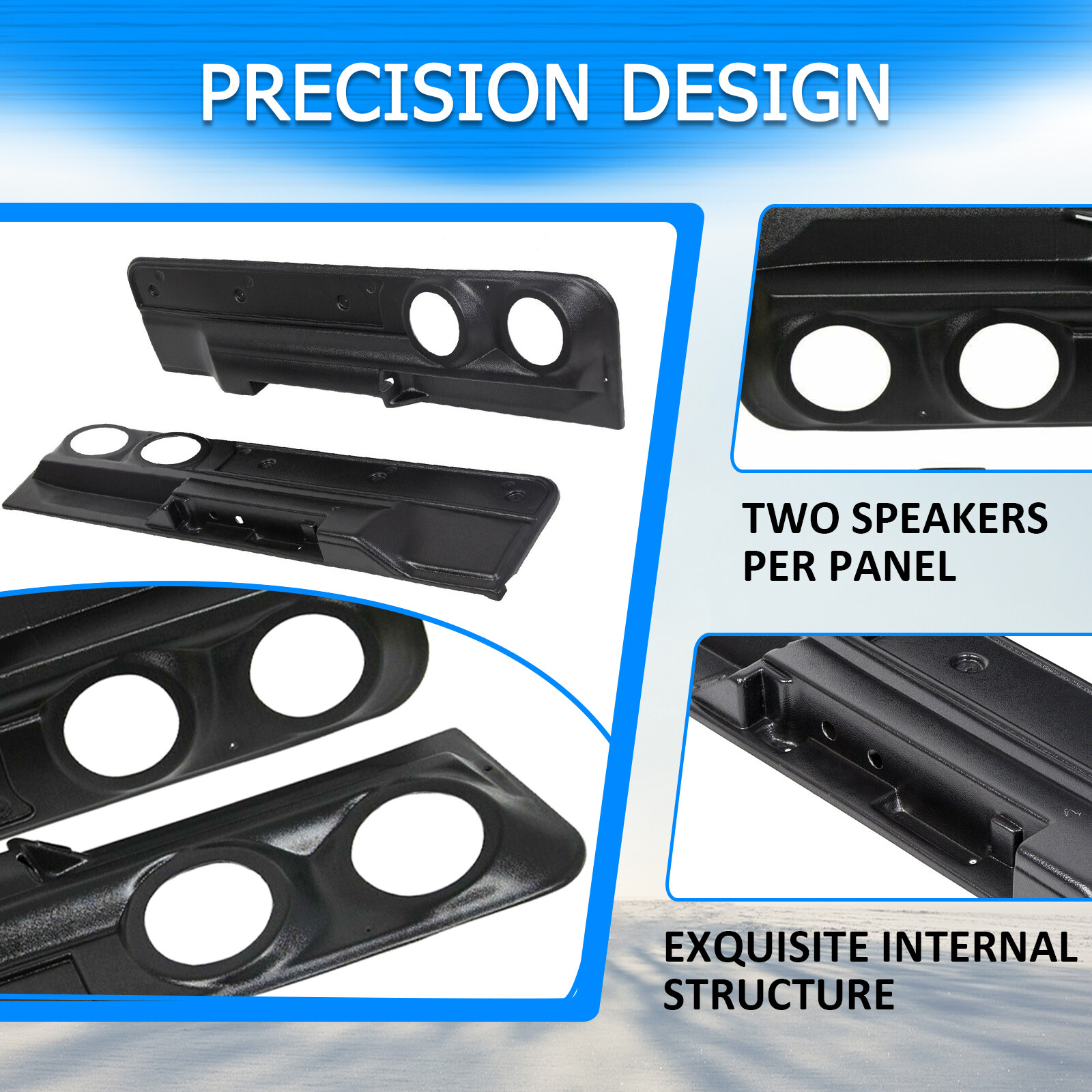 Lower 2-Speaker Door Panel Set For 78-88 Monte Carlo Malibu El Camino ...