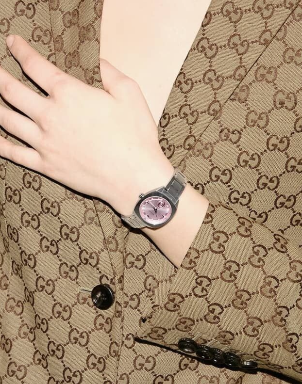 Gucci Interlocking G Quartz Pink Dial Ladies Watch YA142511 | eBay
