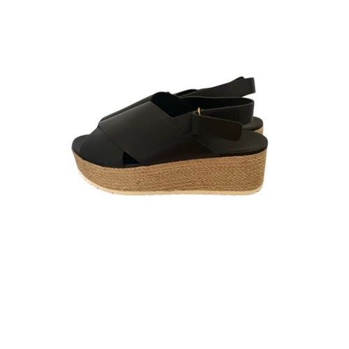 NIB Vince Jenaya 2B Leather Espadrille Platform Sandals in Black Size 8 ...