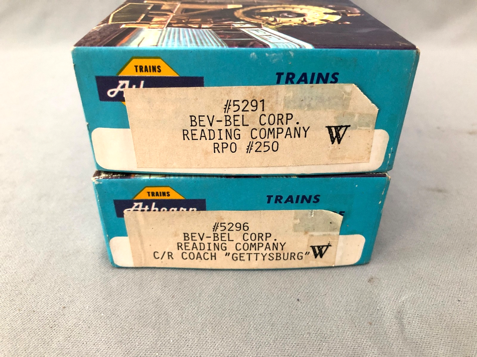 ATHEARN HO 2 READING PASSENGER CARS GETTYSBURG COACH & MAIL CAR BEV ...
