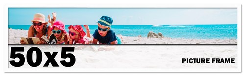 50x5 Frame White Wood Picture Photo Frame with UV Acrylic and Acid Free ...