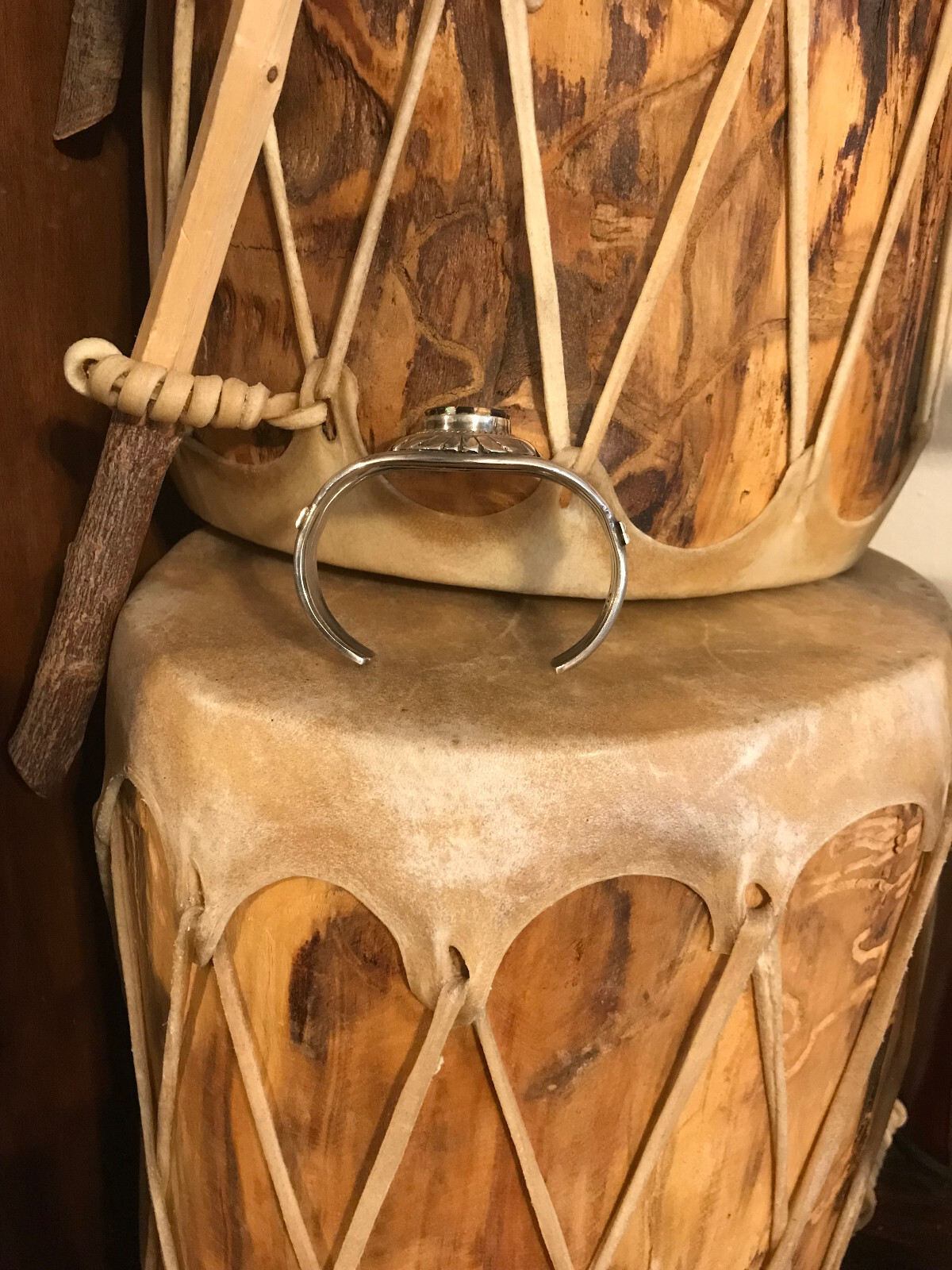 Navajo Artist Benjamin Becenti Vintage Sterling Cuff - Gem