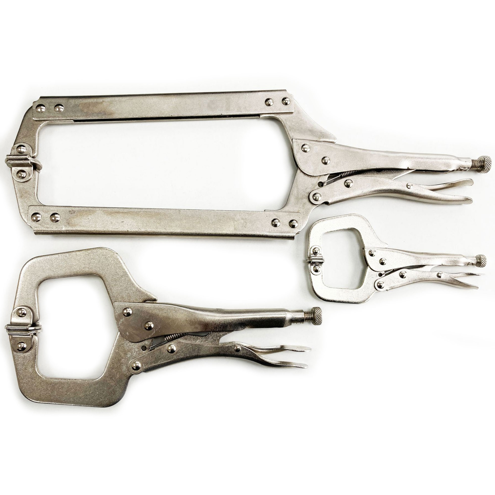 3 Pc Heavy Duty 6 11 18 Inch Locking Mole Grip C Clamps Work Welding ...