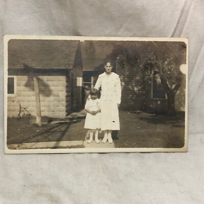 Vintage Real Photo Postcard Lady and Little Girl Homestead Not Used | eBay