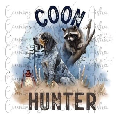 Sublimation Transfer Print Coon Hunter Ready to Press Heat Transfer | eBay