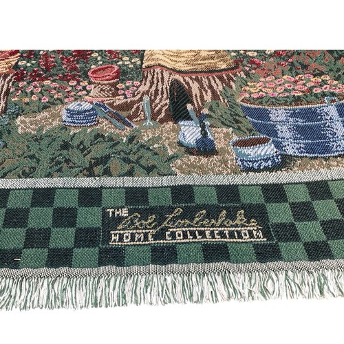 VTG Bob Timberlake Tapestry Throw Blanket 64X45 Floral Garden Sun ...