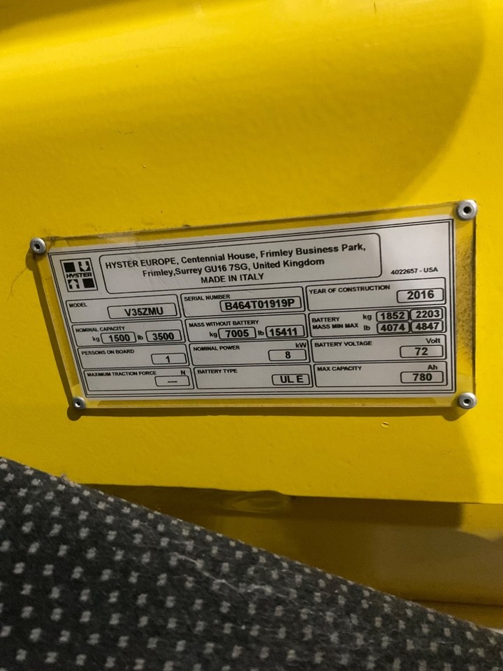 HYSTER V35ZMU TURRET TRUCK 3,500LB CAPACITY USED | eBay
