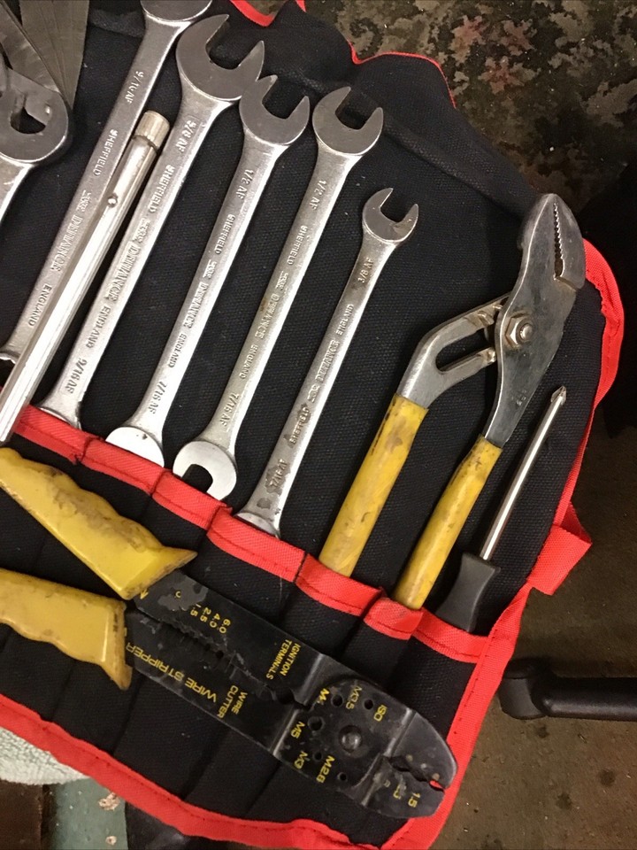 Classic Mini Tool Kit/ Roll Pouch Bag British AF Spanners Some Ring And ...