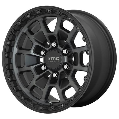 17x8.5" KMC Wheels KM718 Summit Satin Black/Gray Tint Off-Road Rims (4 ...