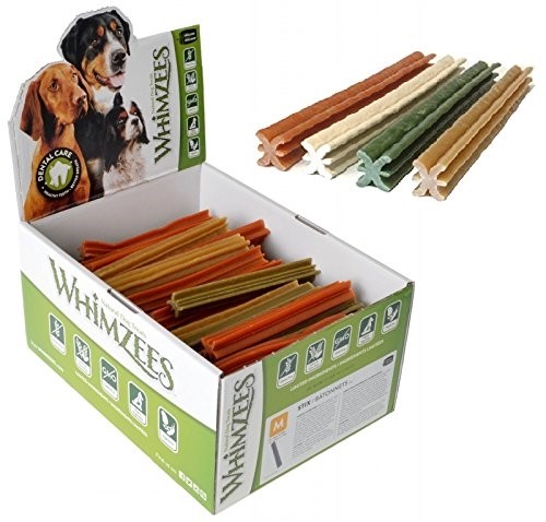 Whimzees Stix Medium Box 100 Treats - Vegetable Dental Chew Treat ...
