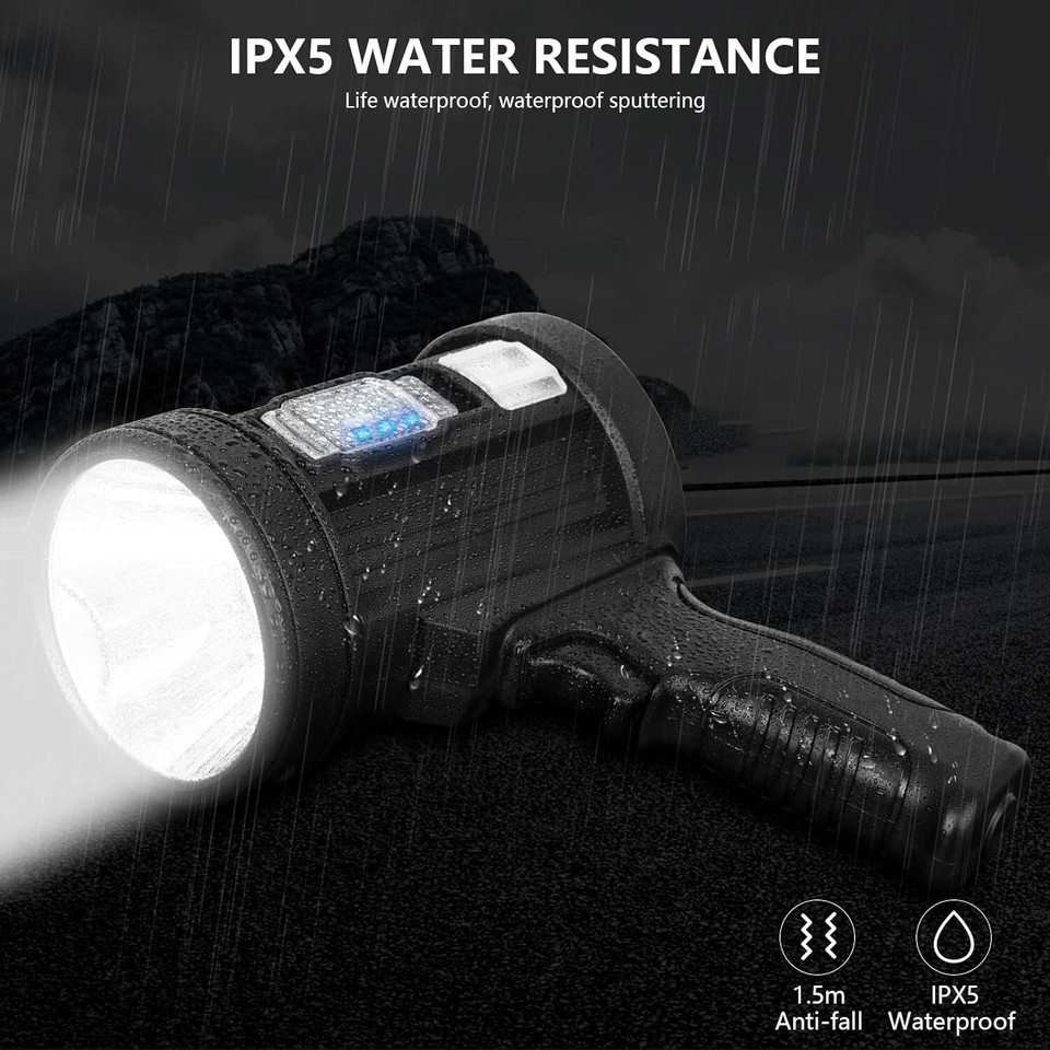 Super Bright Rechargeable 150000 Lumen Handheld Flashlight Spotlight ...