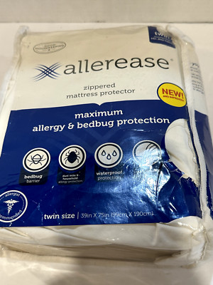 TWIN Maximum Bed Bug and Allergy Mattress Protector White - AllerEase | eBay