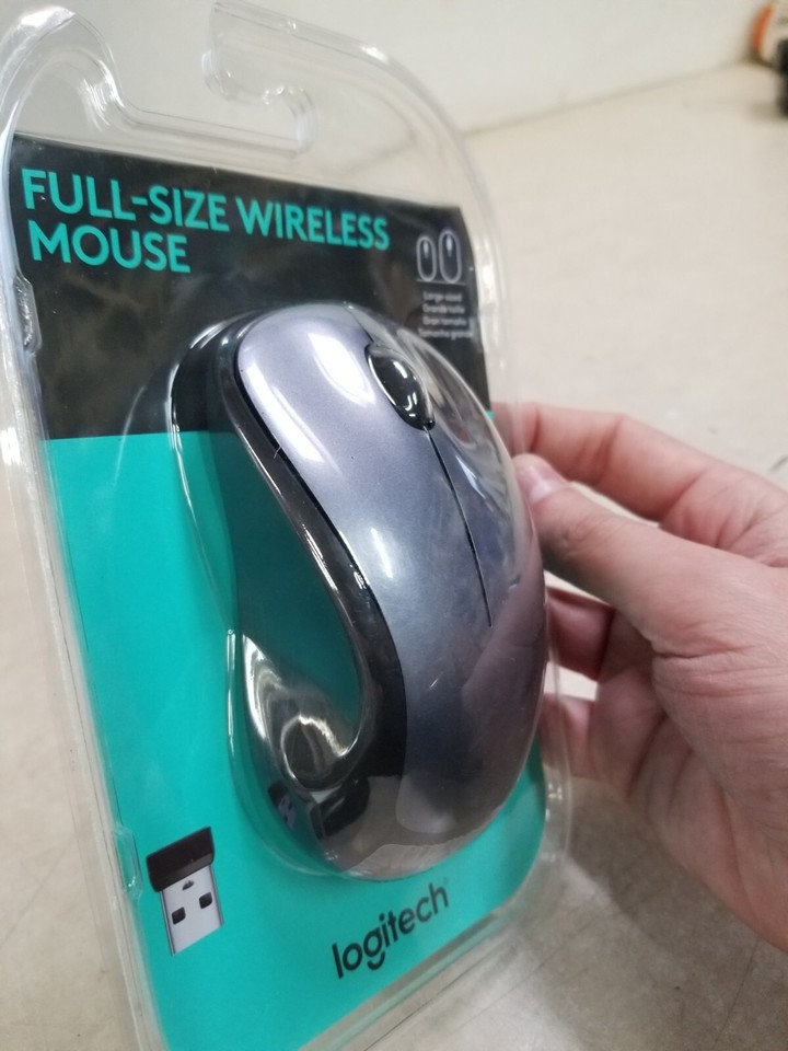 Logitech Full Size Wireless Mouse Silver Comfortable 97855141750 | eBay