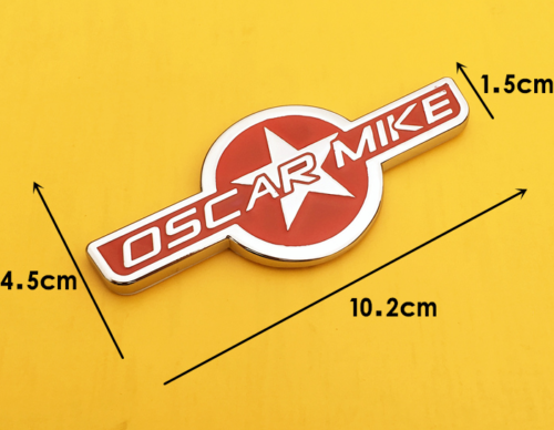 new 1X metal OSCAR MIKE NAMEPLATE TRUNK BADGE EMBLEM STICKER FIT ALL ...