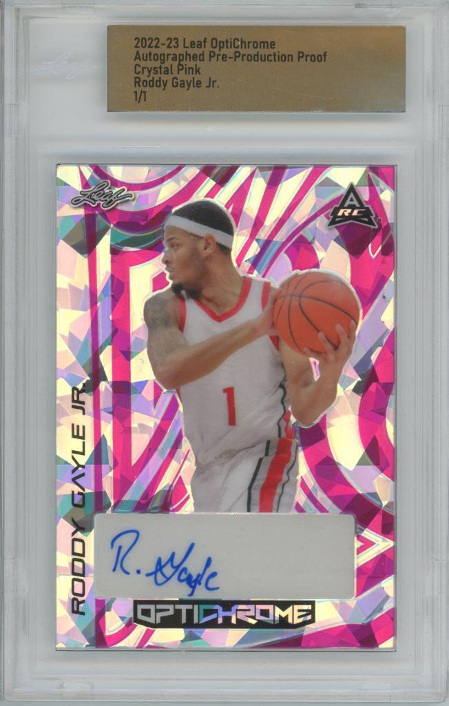 2022 Leaf OptiChrome Proof Crystal Pink Roddy Gayle Jr 1/1 Auto RC ...