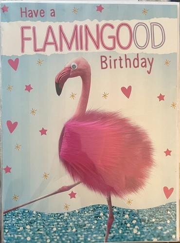 Happy Birthday Have A Flamingood Birthday Extra Large Fluff 3D Greeting ...