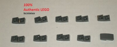 LEGO NEW 1x2x0.6 Dark Stone Grey Slope Curved Inverted (10x) 6215212 ...