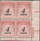 Plate Block of 4 stamps - Scott J92 - 4 cent - Postage Due - 1959 - MNH ...
