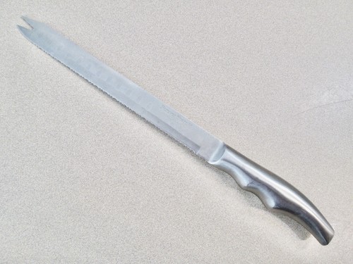 FOREVER SHARP 8" STAINLESS SLICING KNIFE W/FORK TIP -FREE SHIP IN USA ...
