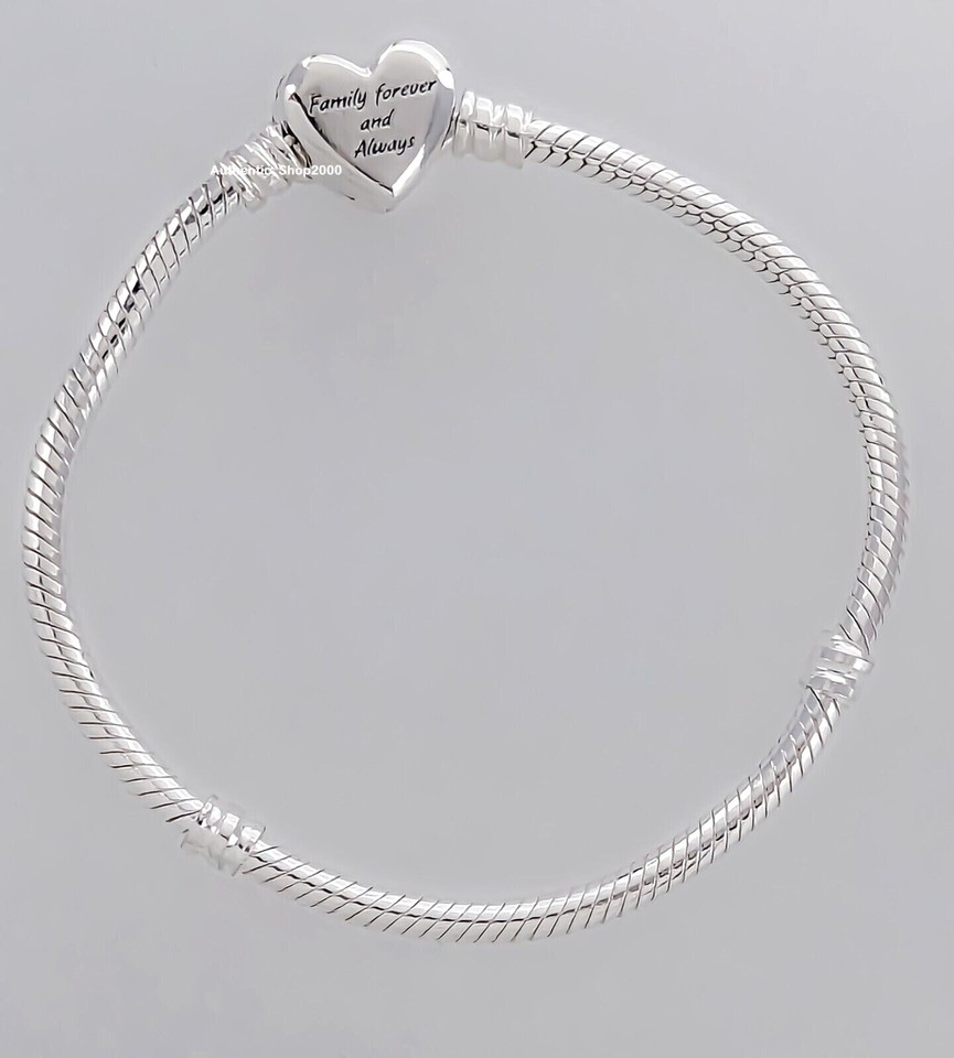 NEW PANDORA Moments 925 Sparkling Infinity Heart Family Charm Bracelet ...