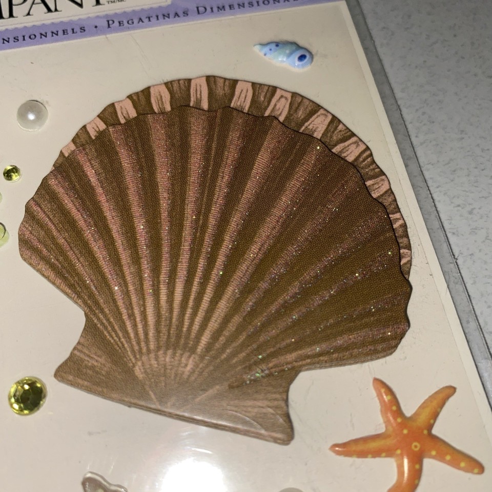 NEW K & Company Dimensional Stickers 15 Pcs Sea Life Shells Seahorse ...
