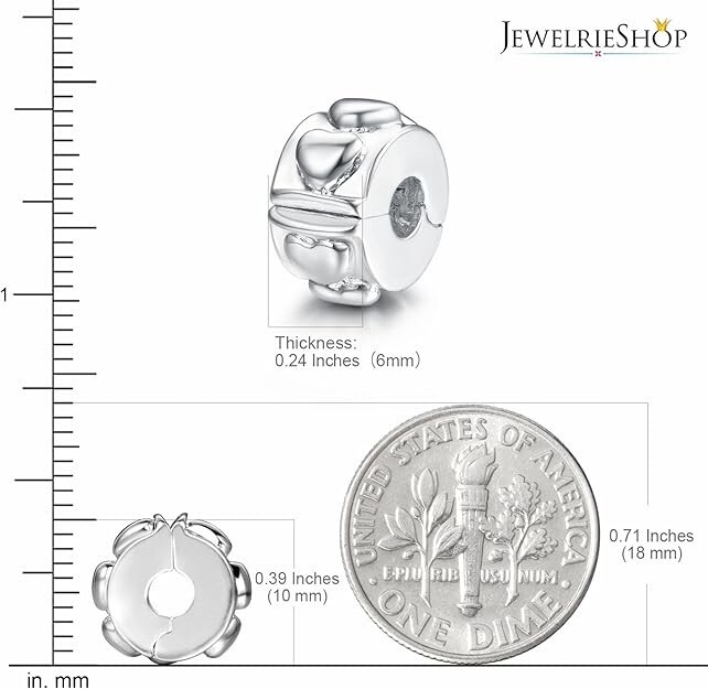 Authentic 2Pc Clip Lock Spacer Stopper Charm Bead Suits Pandora ...