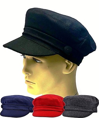 Fiddler Breton Cap Hat 70% Wool Fisherman Sailor Barge Men's Ladies ...