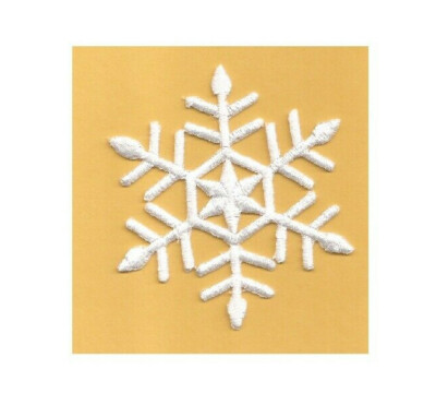 Snowflake - Snow - White - Winter Crafts - Embroidered Iron On Patch ...