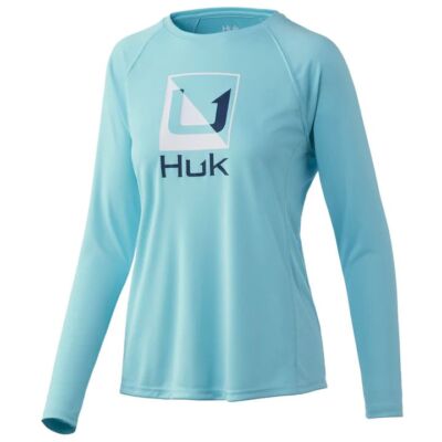 Huk Reflection Pursuit Women's Shirt, Blue Radiance, Large | eBay