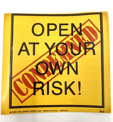 1 Vintage 80s Stickers Open At Your Own Risk Condemned. | eBay