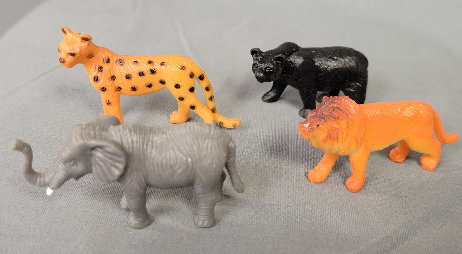 FOUR Tiny Miniature Assorted ANIMAL FIGURINES Figure Vinyl PVC China 2 ...