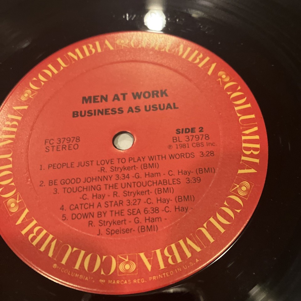 Men at Work Business as Usual Vinyl LP Columbia- Who Can It Be Now? AL ...
