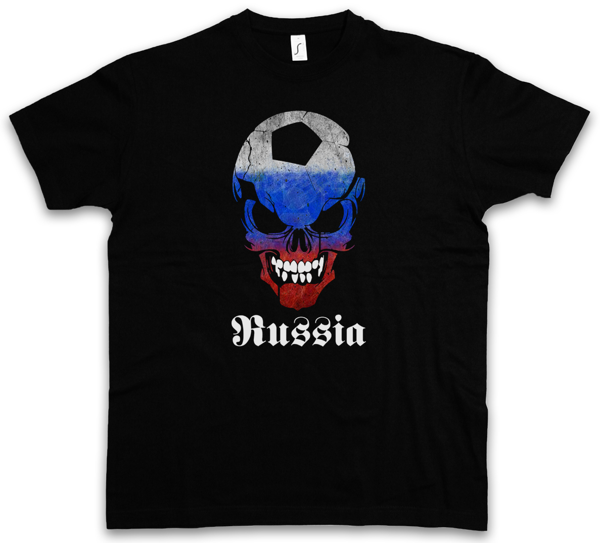 RUSSIA RUSSIAN FOOTBALL SOCCER SKULL FLAG T-SHIRT - russian Fan ...